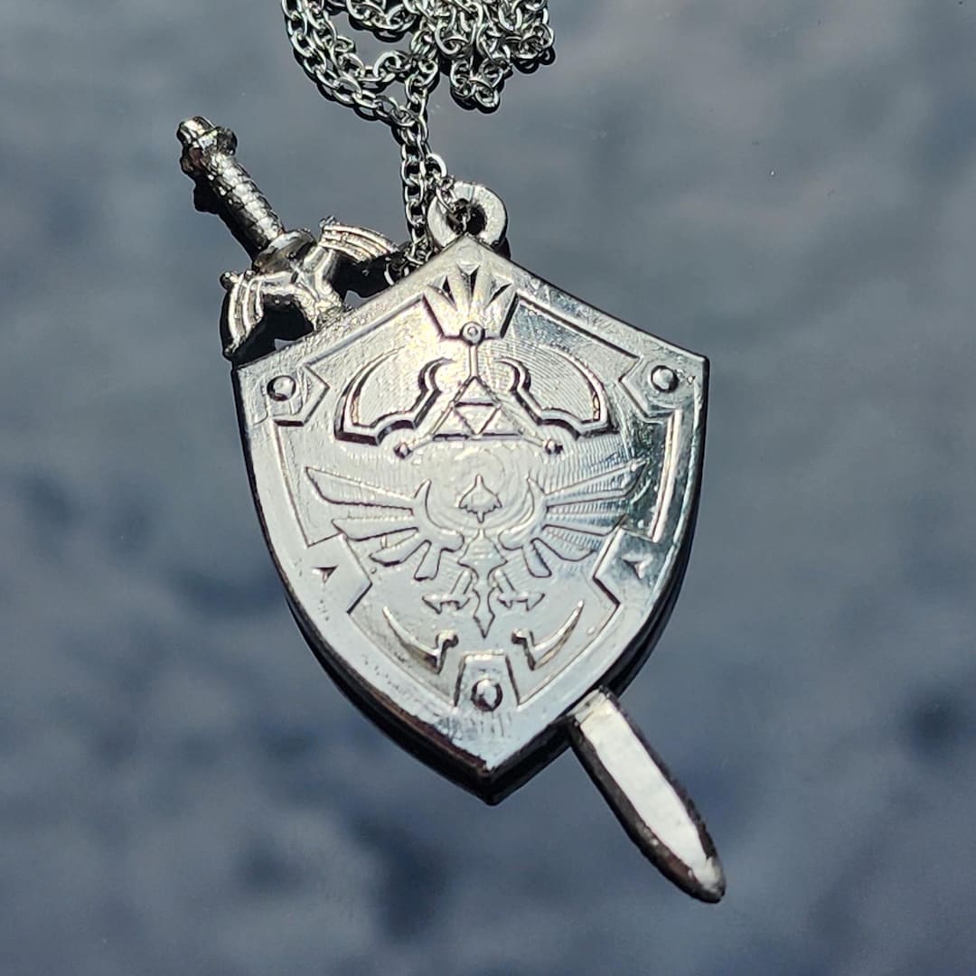 Hylian Shield & Master Sword Pendant Necklace - Nickel Plated - the ...