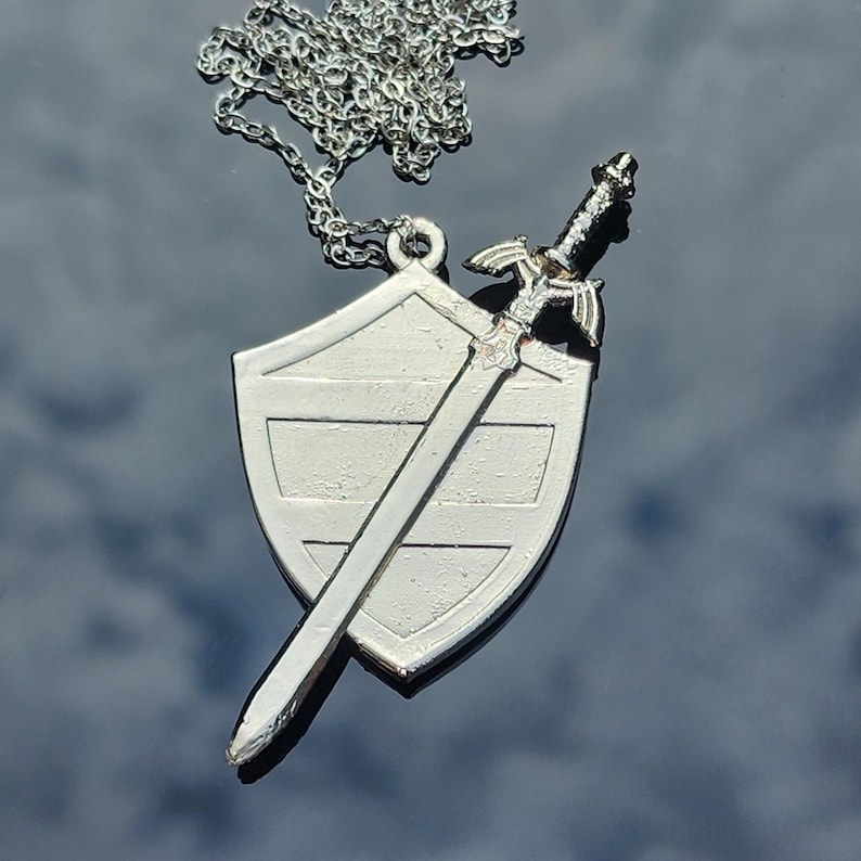 Hylian Shield & Master Sword Pendant Necklace - Nickel Plated - the ...