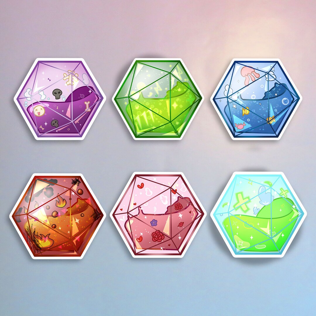 D20 Potion Stickers Lapptop Sticker Cute Sticker D&D Stickers - Etsy