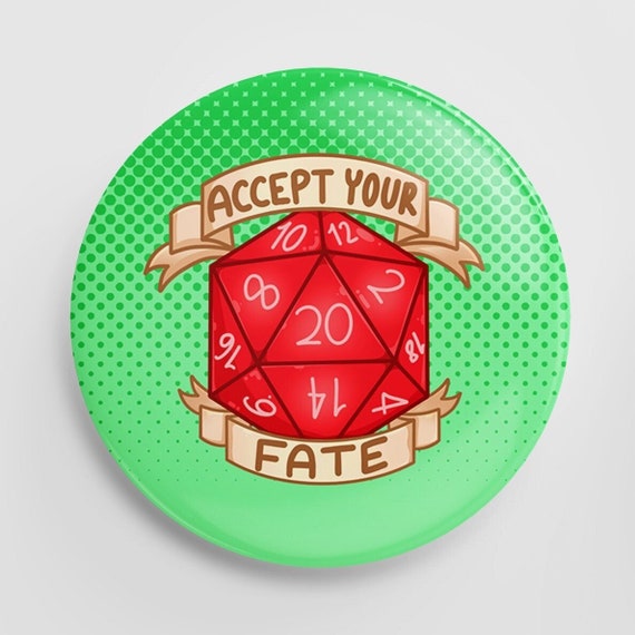 Dungeons & Dragons Pin/badge DND Dice Badge - Etsy