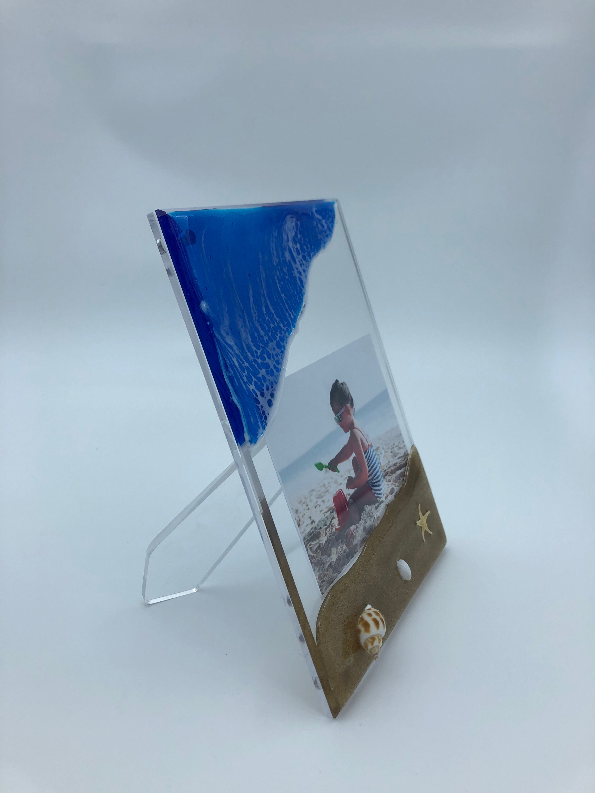 Acrylic Photo Frame-transparent-resin Ornaments-ocean Resin Art-art ...