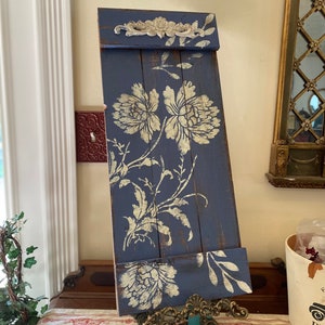 French Country Shabby Chic Cornflower Blue Floral Toile Tray/panel ...