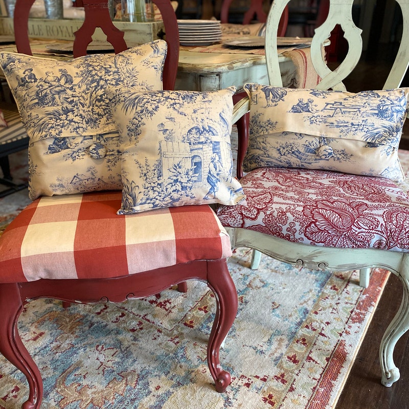 Navy Toile Pillows - Etsy