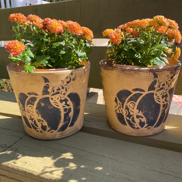 Fall Clay Pot - Etsy