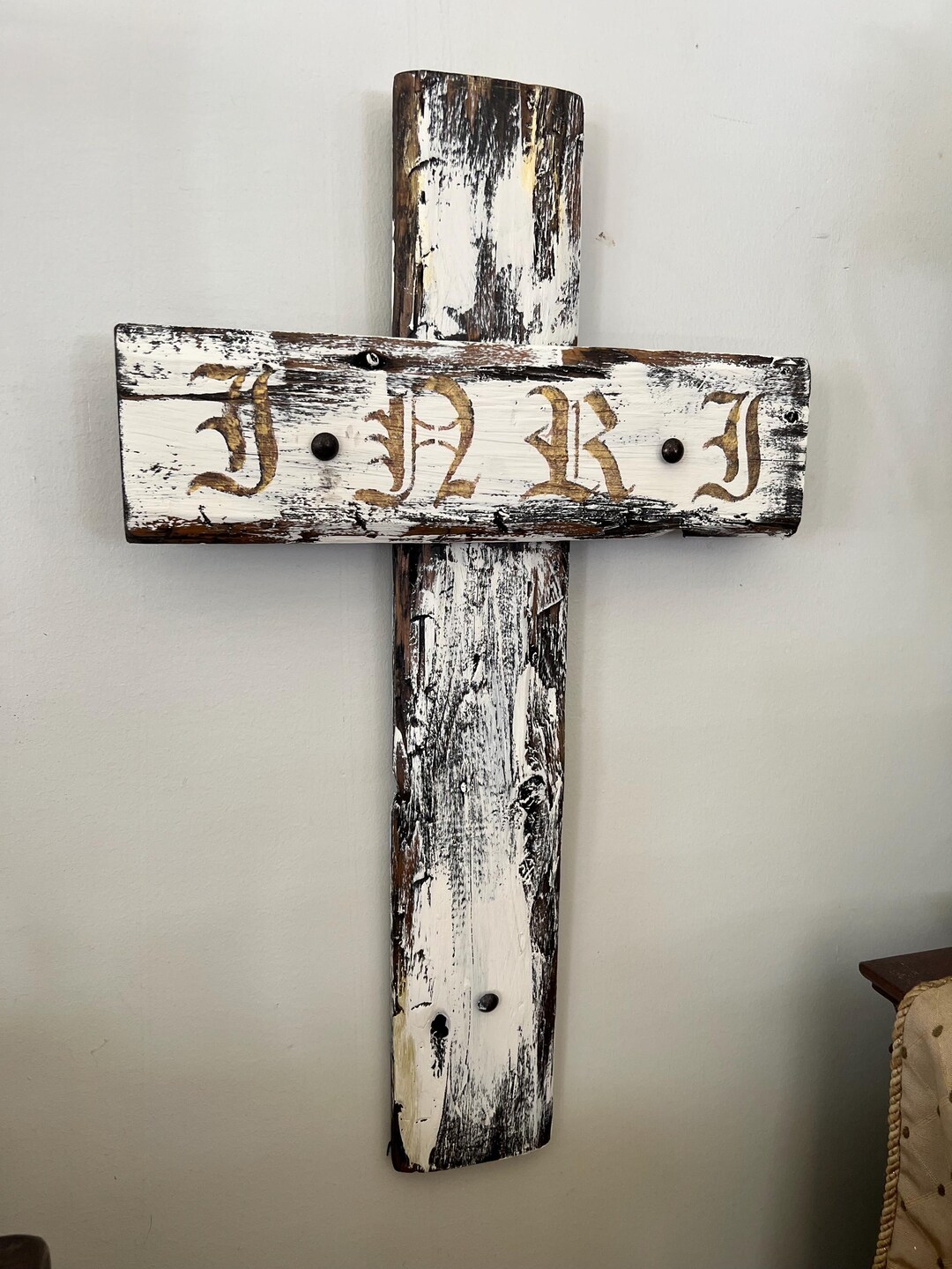 1 READY SHIP! I N R I Jesus of Nazareth King of the Jews Rustic Wooden ...