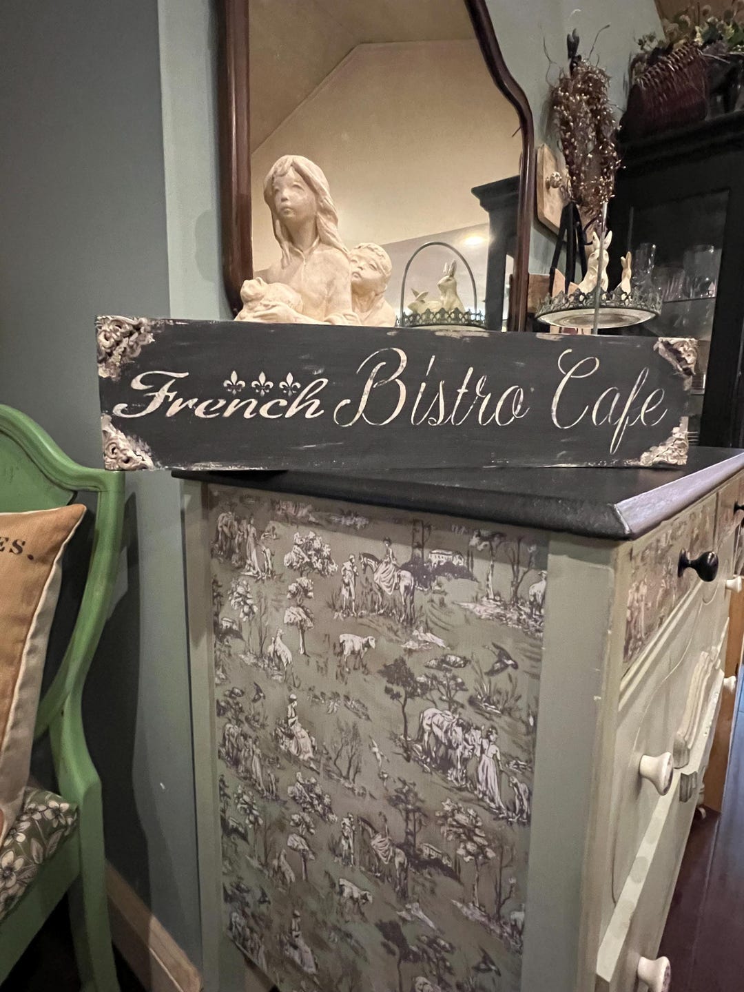 The Renee NEW! French Country Rustic Farmhouse French Bistro Cafe 24x5 ...