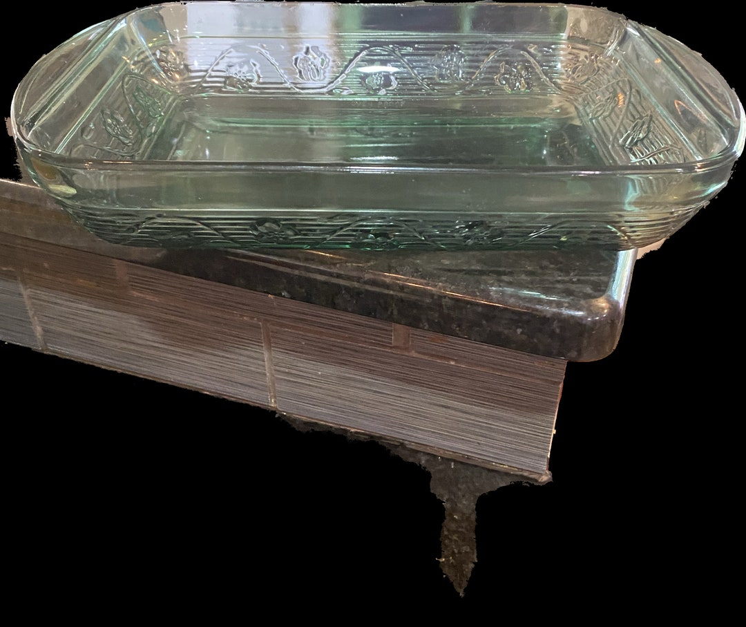 Holiday Rare Vintage Anchor Hocking 1960s Avalon Aqua Green Rectangle ...