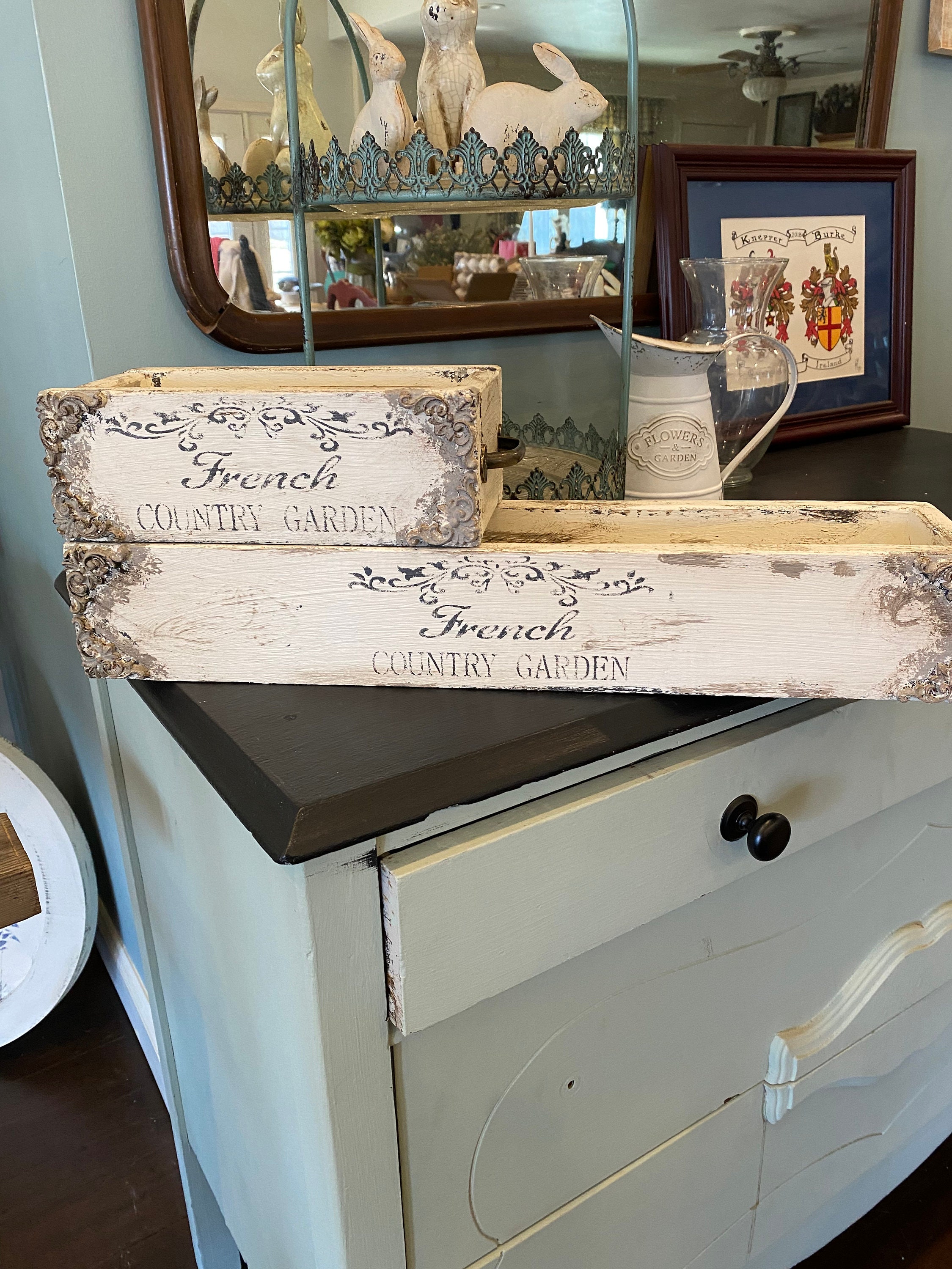 Rustic French Country Garden Planter Box 10.25x5 or 12x8.5 French ...