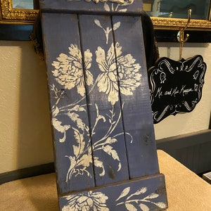 French Country Shabby Chic Cornflower Blue Floral Toile Tray/panel ...