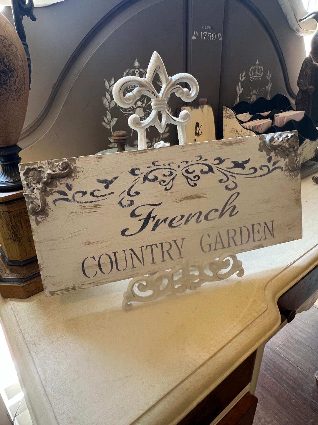 NEW! 1 Ready Ship! Clear Pine Wood Lean or Hang French Country Garden ...