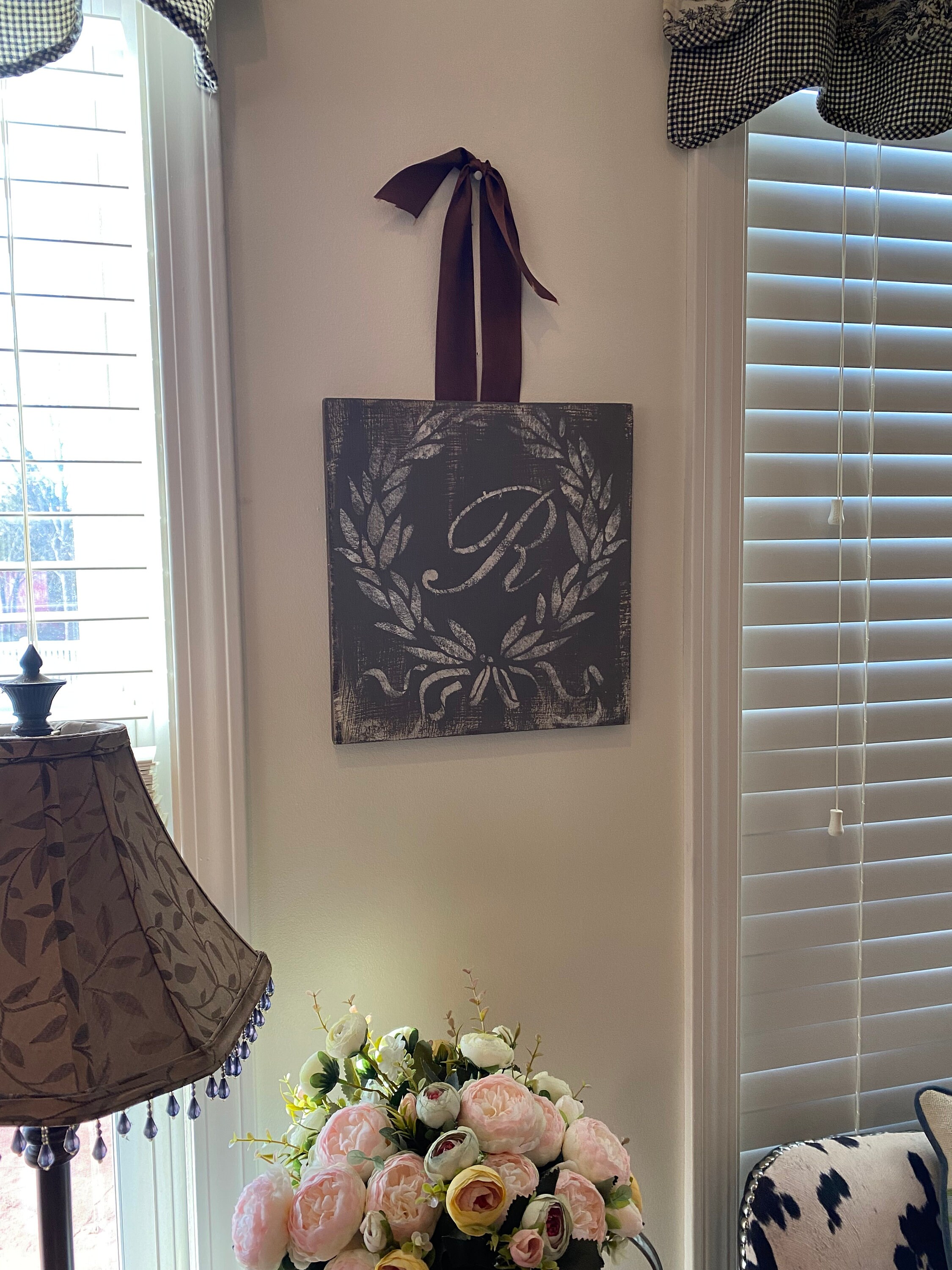 Stunning French Country Shabby Chic Monogram Laurel Wreath - Etsy