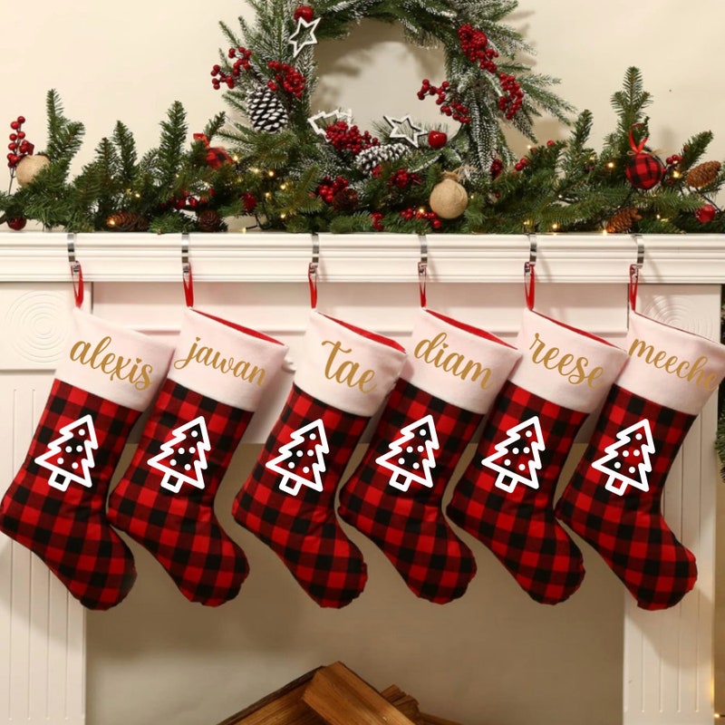 Embroidered Stocking - Etsy