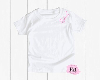 Monogrammed Children Shirts, Monogram Girls Shirt, Neck Monogram ...