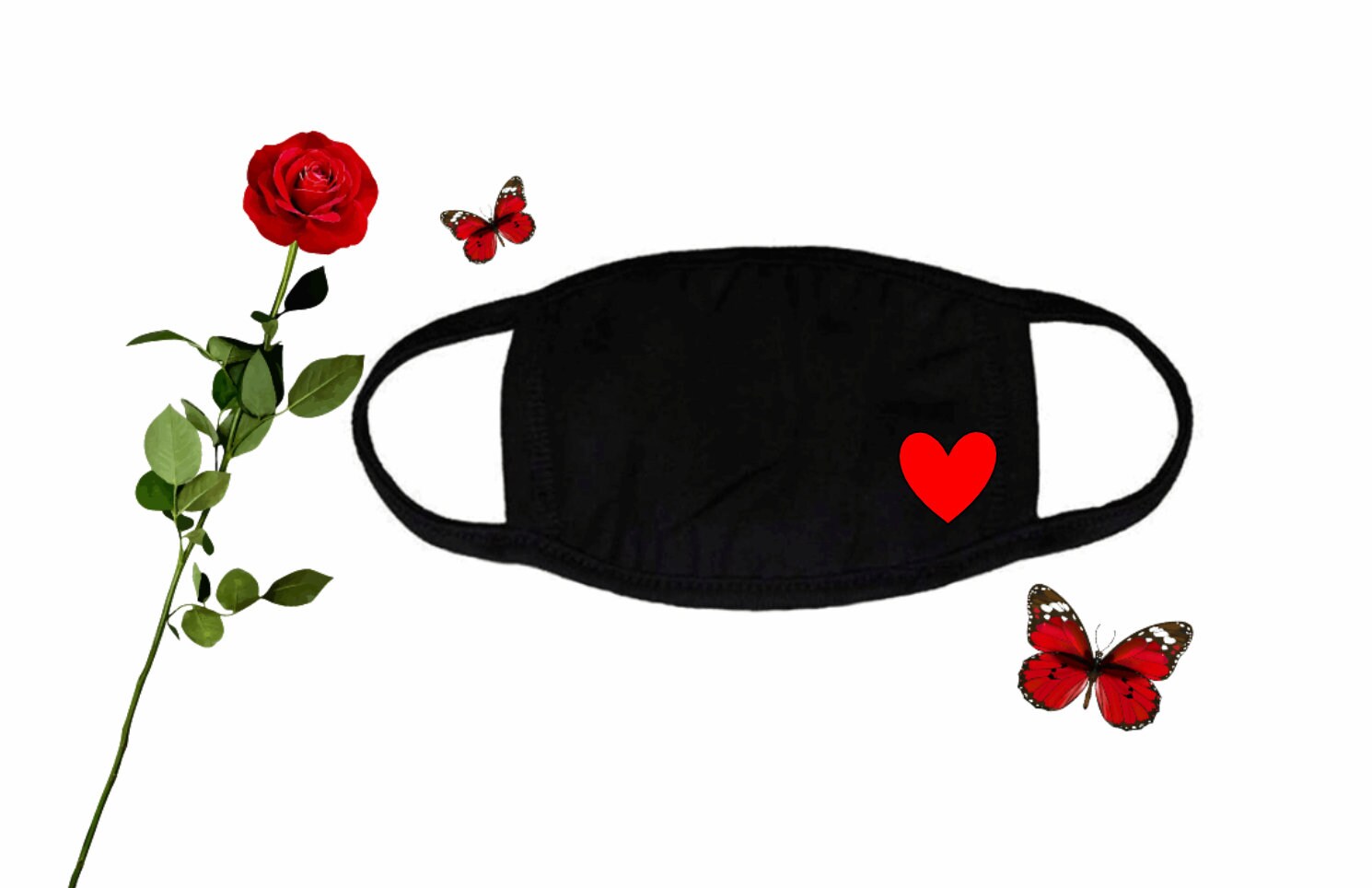 Heart Face Mask Cute Face Mask Heart Love Symbol Reusable | Etsy