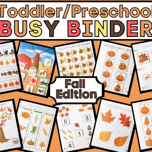 Fall Printable DIY Toddler + Preschool Busy Binder -quiet Book of ...