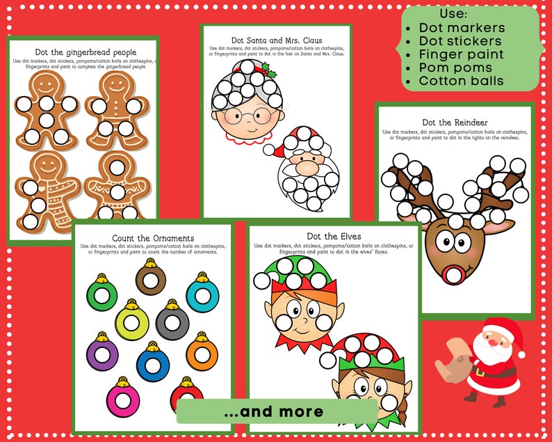 Christmas Toddler Preschool Dot Activity Printables fine - Etsy