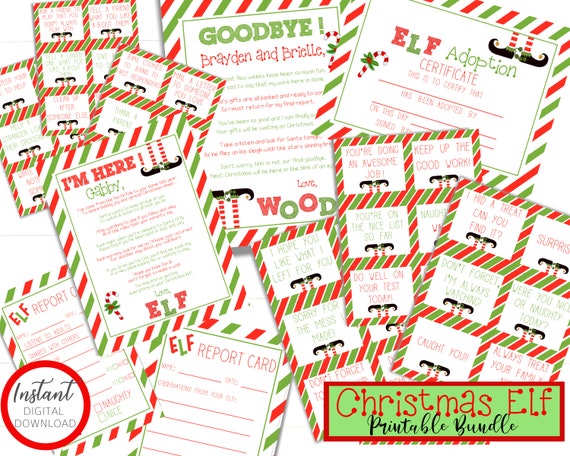 Printable Christmas Elf Letters and Activities-christmas & | Etsy