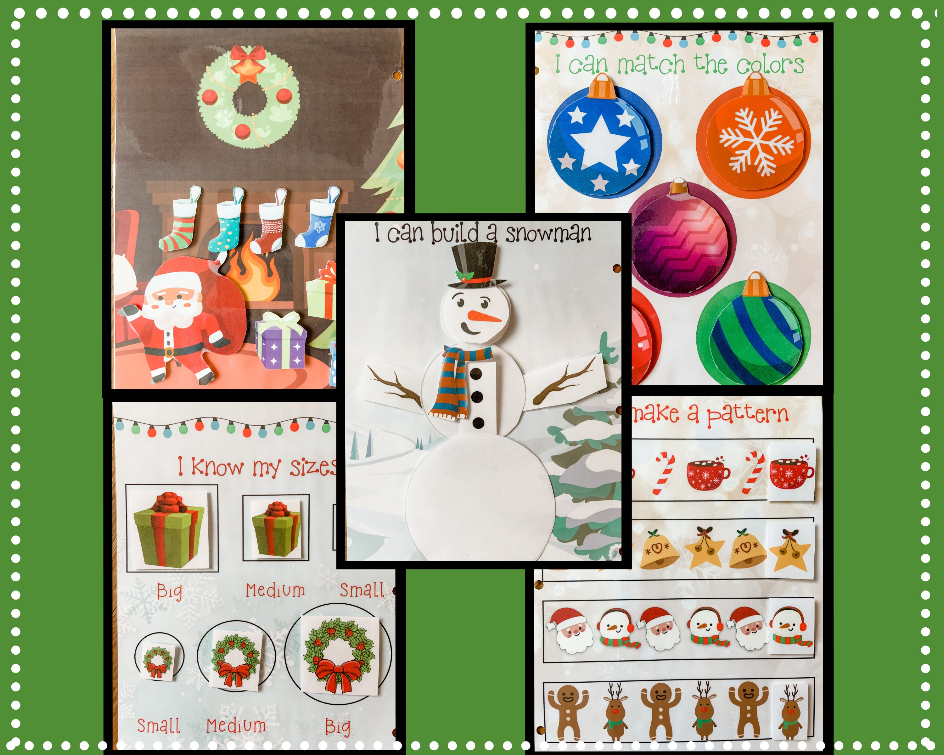 Christmas Toddler Preschool Busy Binder DIY Printable Quiet - Etsy