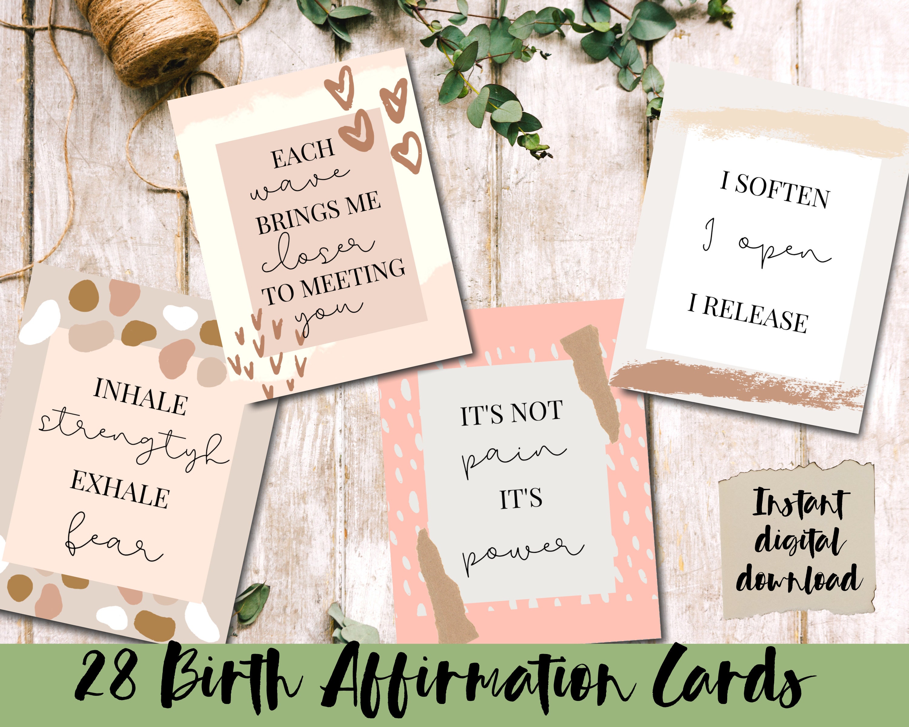 Birth Affirmation Cards Birth Mantras for Childbirth Home - Etsy