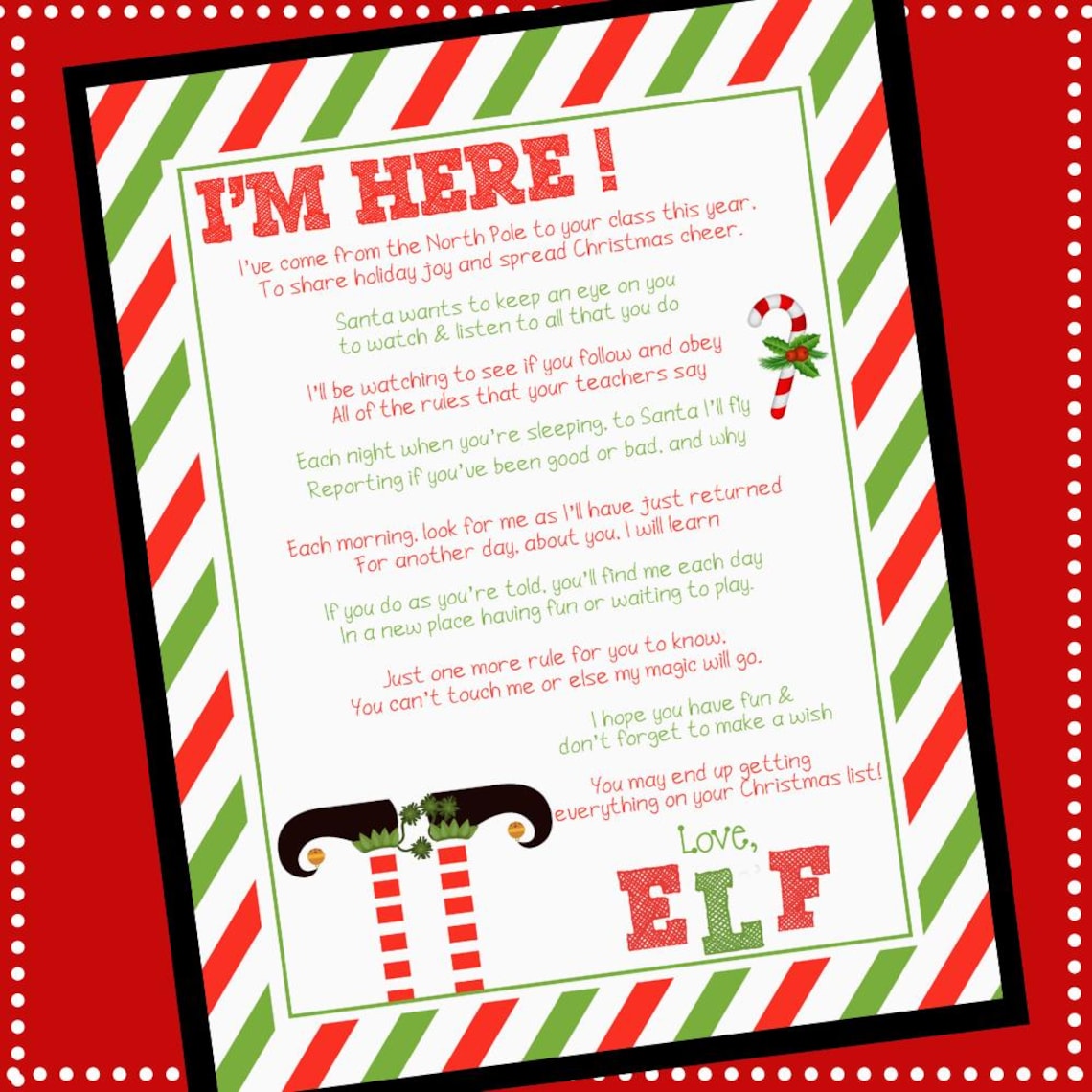 Printable Elf Letter for Classroom -arrival and Goodbye Letter ...