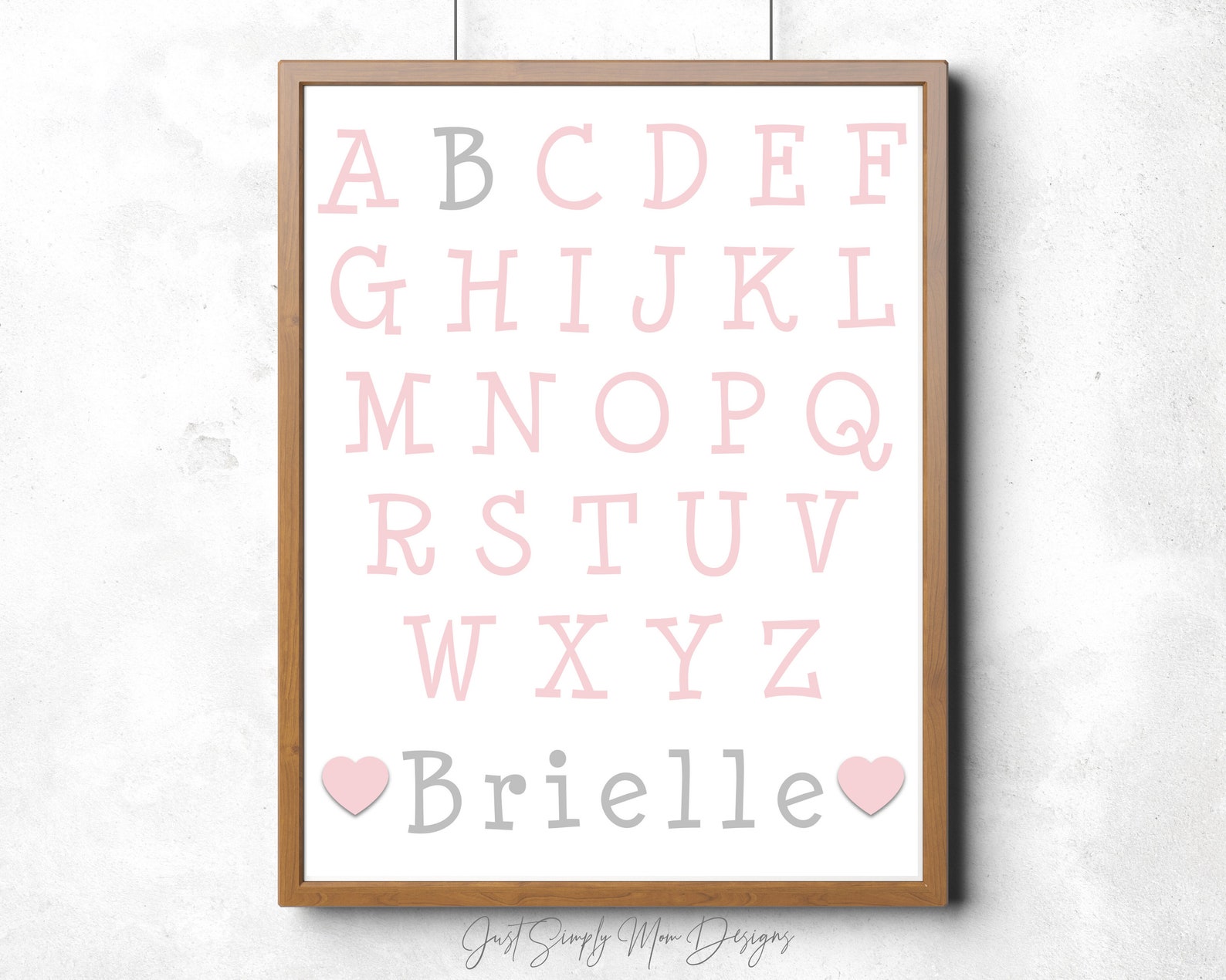 Pink Grey Printable Nursery Wall Decor for Baby Girl Nursery - Baby ...