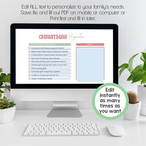 Christmas Planner Printable, Fillable PDF, Printable Organizer for ...