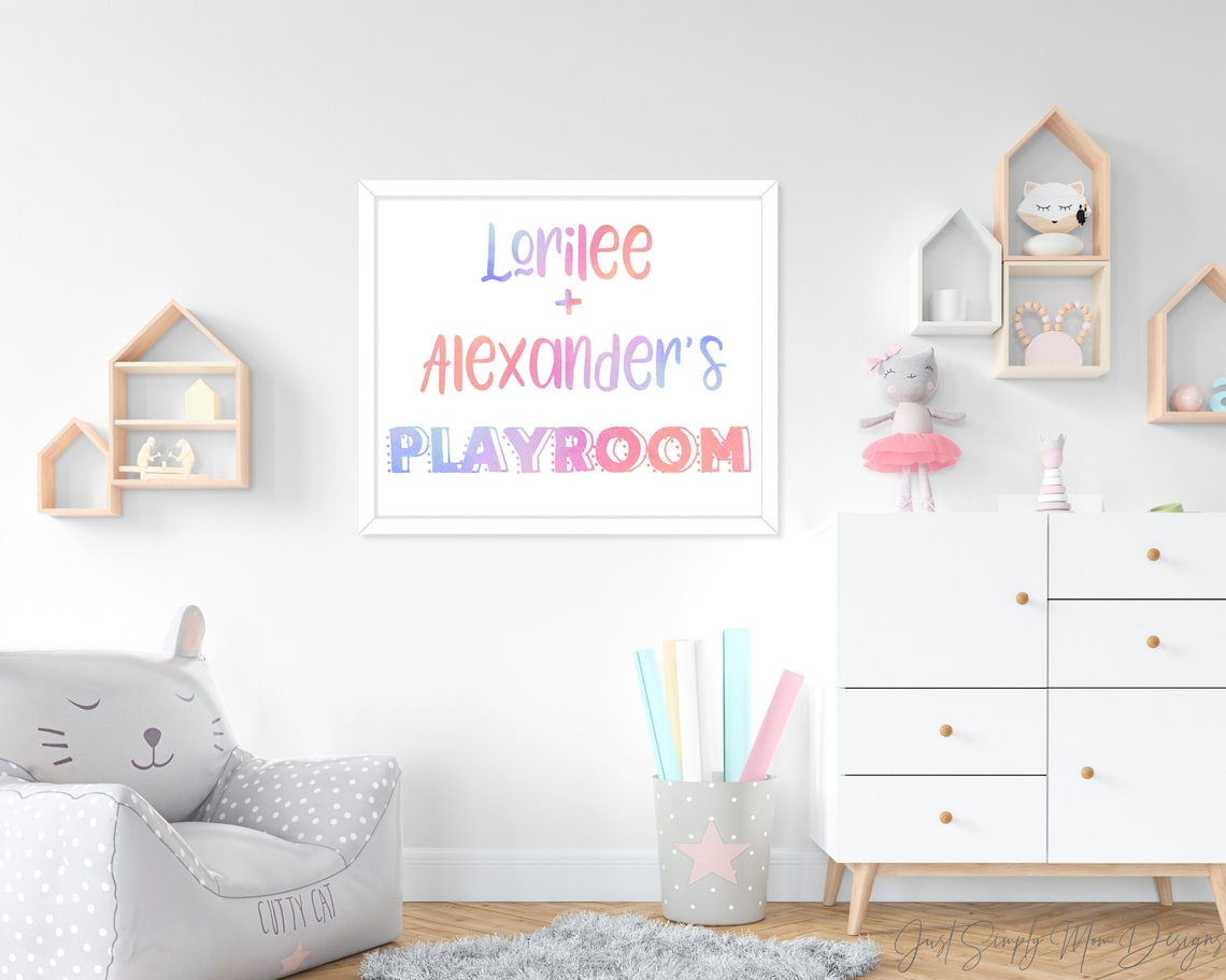 Rainbow Printable Playroom Sign Wall Decor More Colors Kids - Etsy