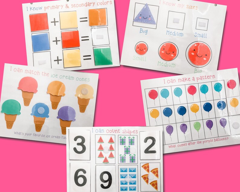 Printable DIY Toddler Busy Book Colors & Shapes learning - Etsy