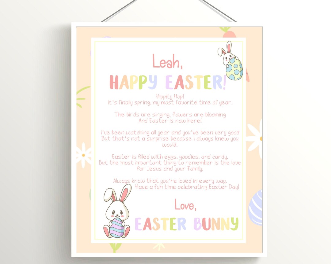 Printable Easter Bunny Letter - Easter Fun for Kids and Toddlers ...