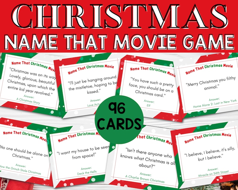 Printable Christmas Movie Games Name the Christmas Movie - Etsy