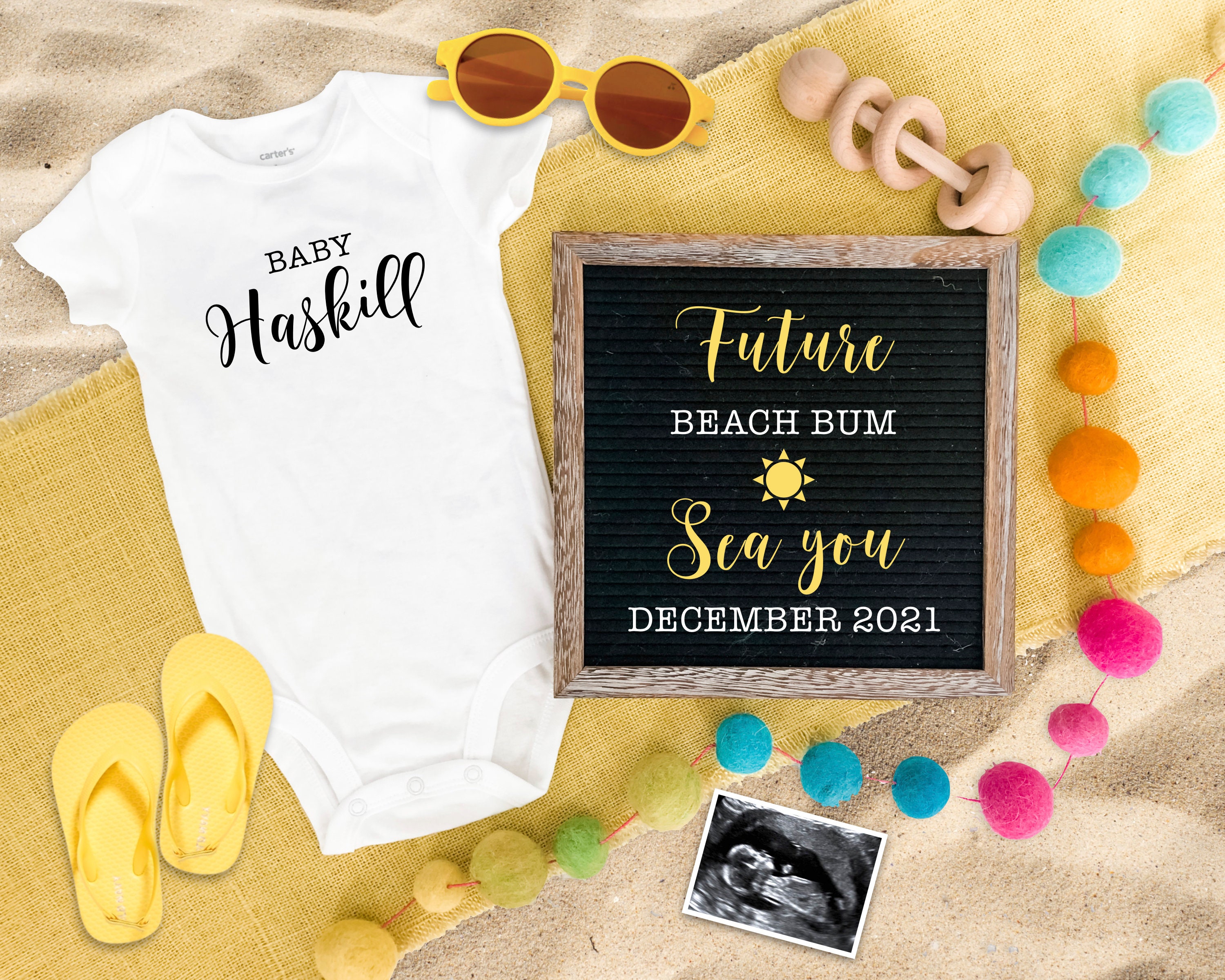 Summer Pregnancy Announcement Digital for Social Media -baby Reveal ...