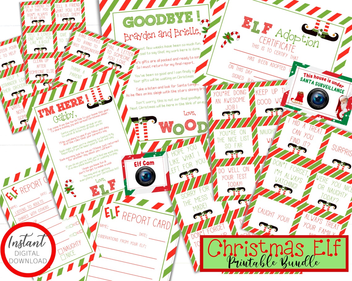 Printable Christmas Elf Letters and Activities-christmas & - Etsy