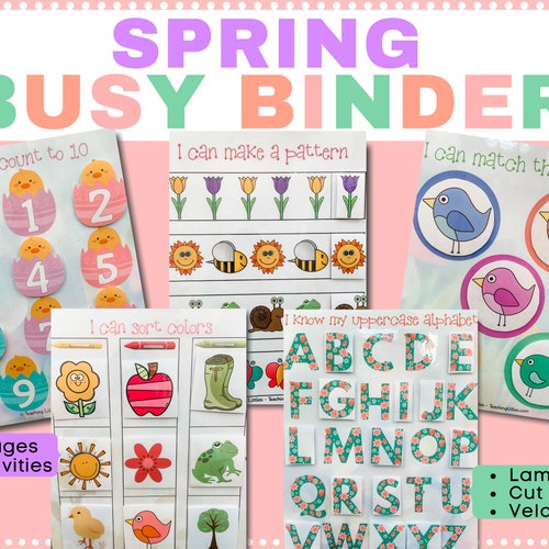 Busy Book Educational Activities Spring Toddler Preschool - Etsy