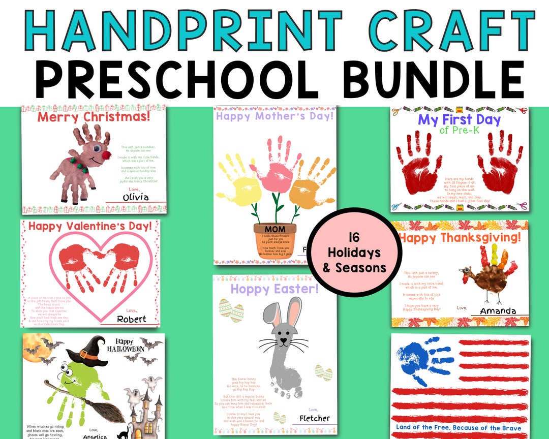 All Year Handprint Craft Bundle for Babies, Toddlers, Preschoolers ...