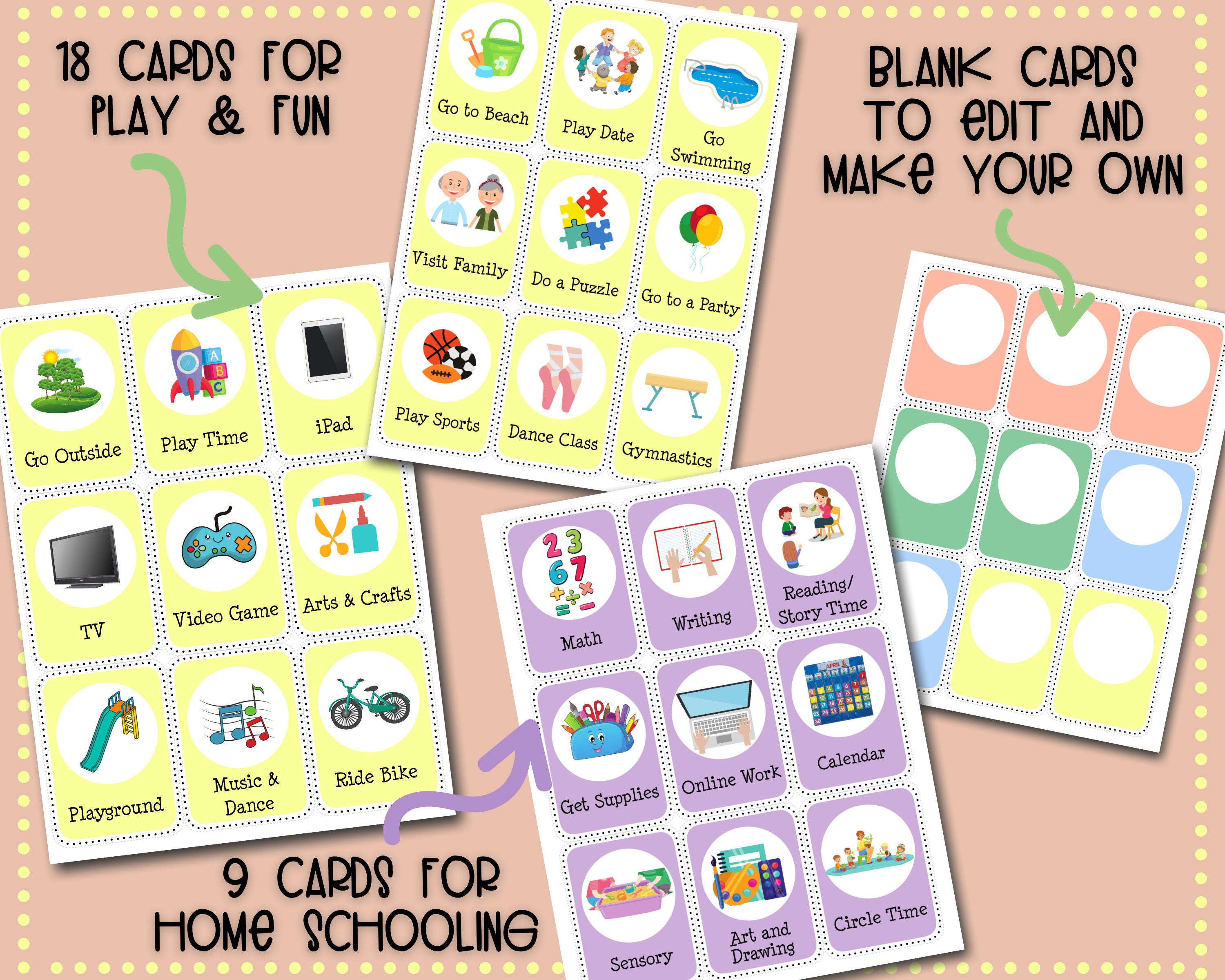 Printable Daily Routine Schedule & Cards for Kids Activities - Etsy