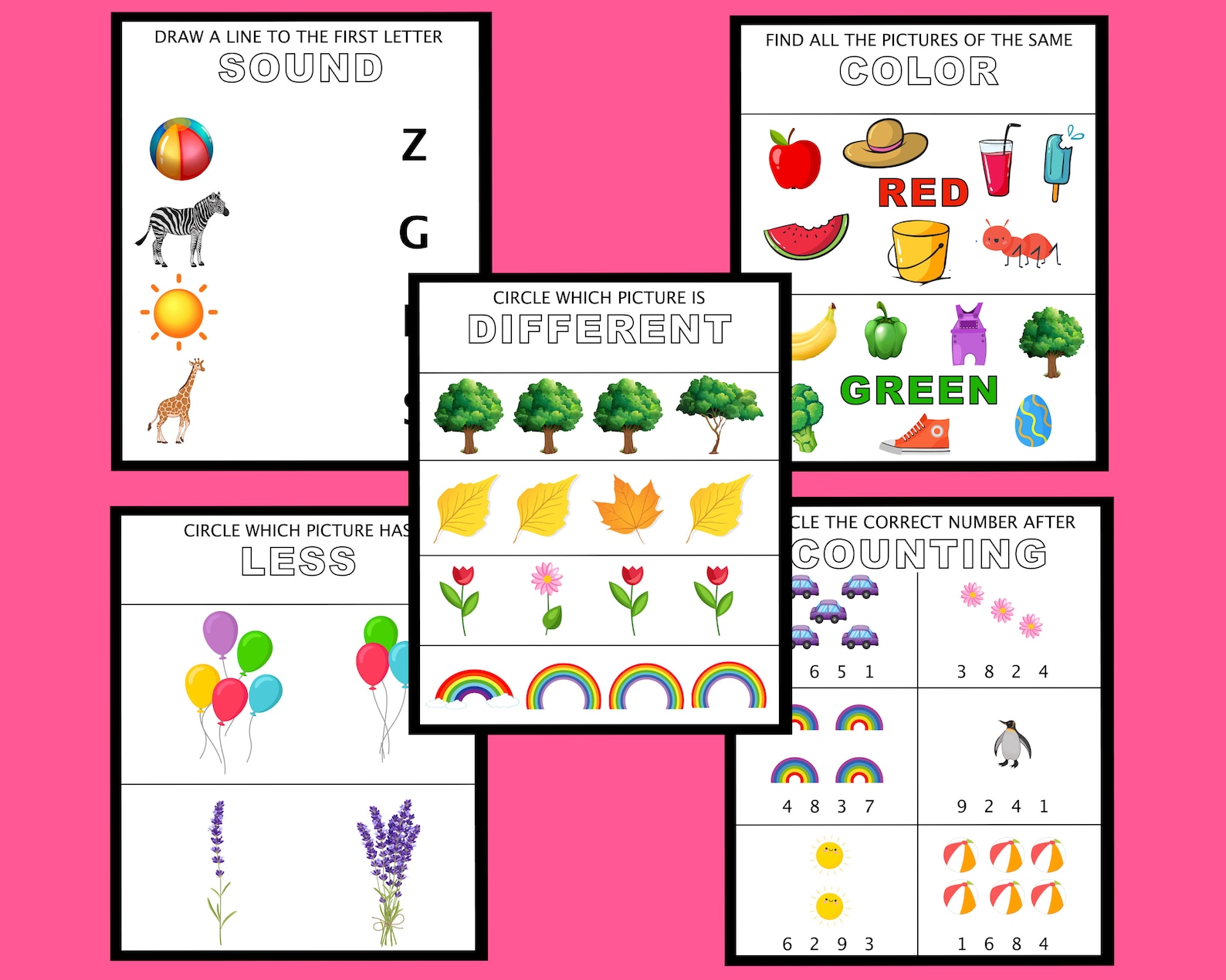 Toddler & Preschool Learning Worksheet Packet quiet Book of - Etsy