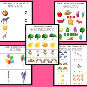 Toddler & Preschool Learning Worksheet Packet -quiet Book of Learning ...
