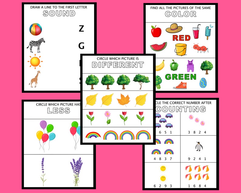 Toddler & Preschool Learning Worksheet Packet quiet Book of - Etsy