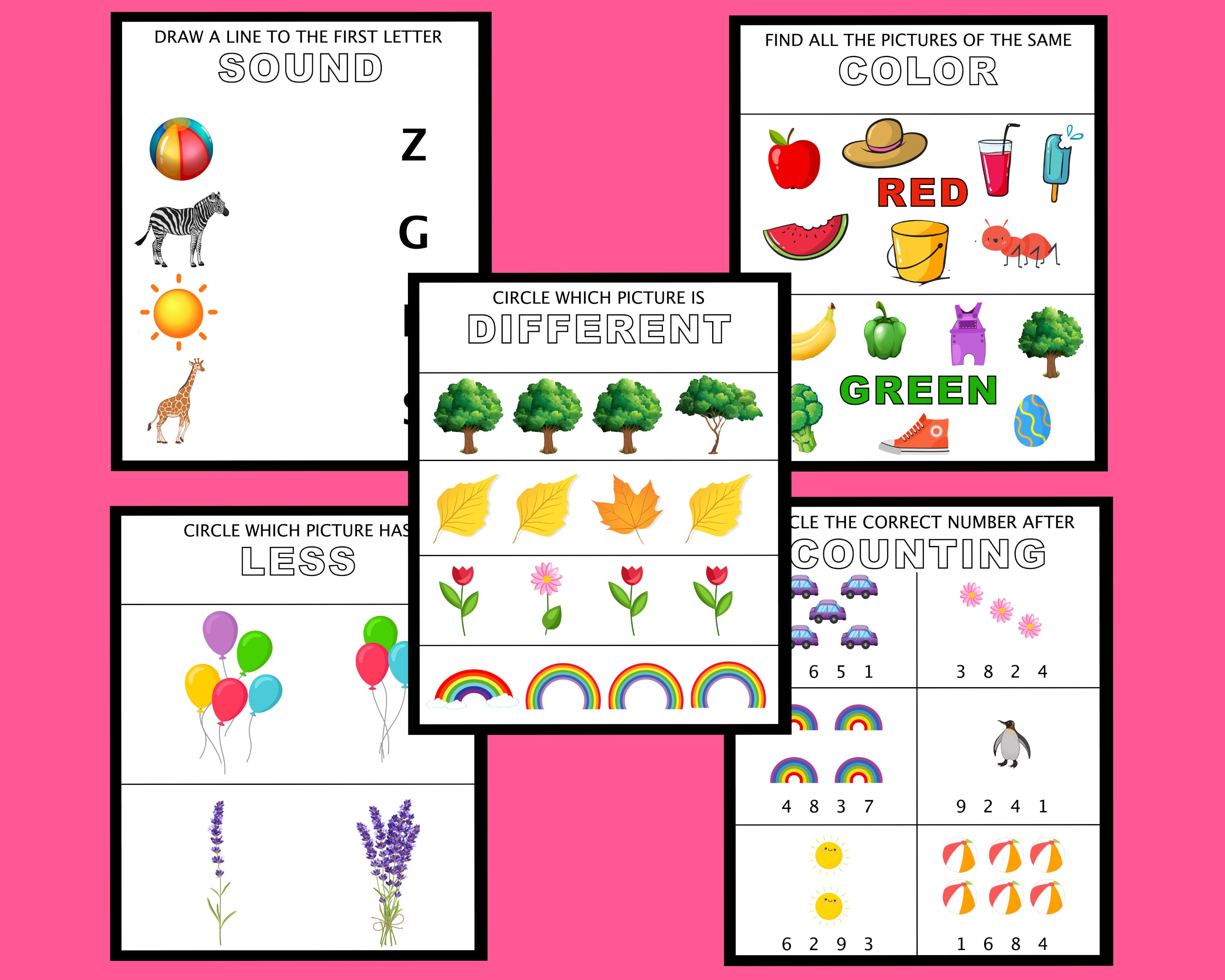 Toddler & Preschool Learning Worksheet Packet quiet Book of - Etsy