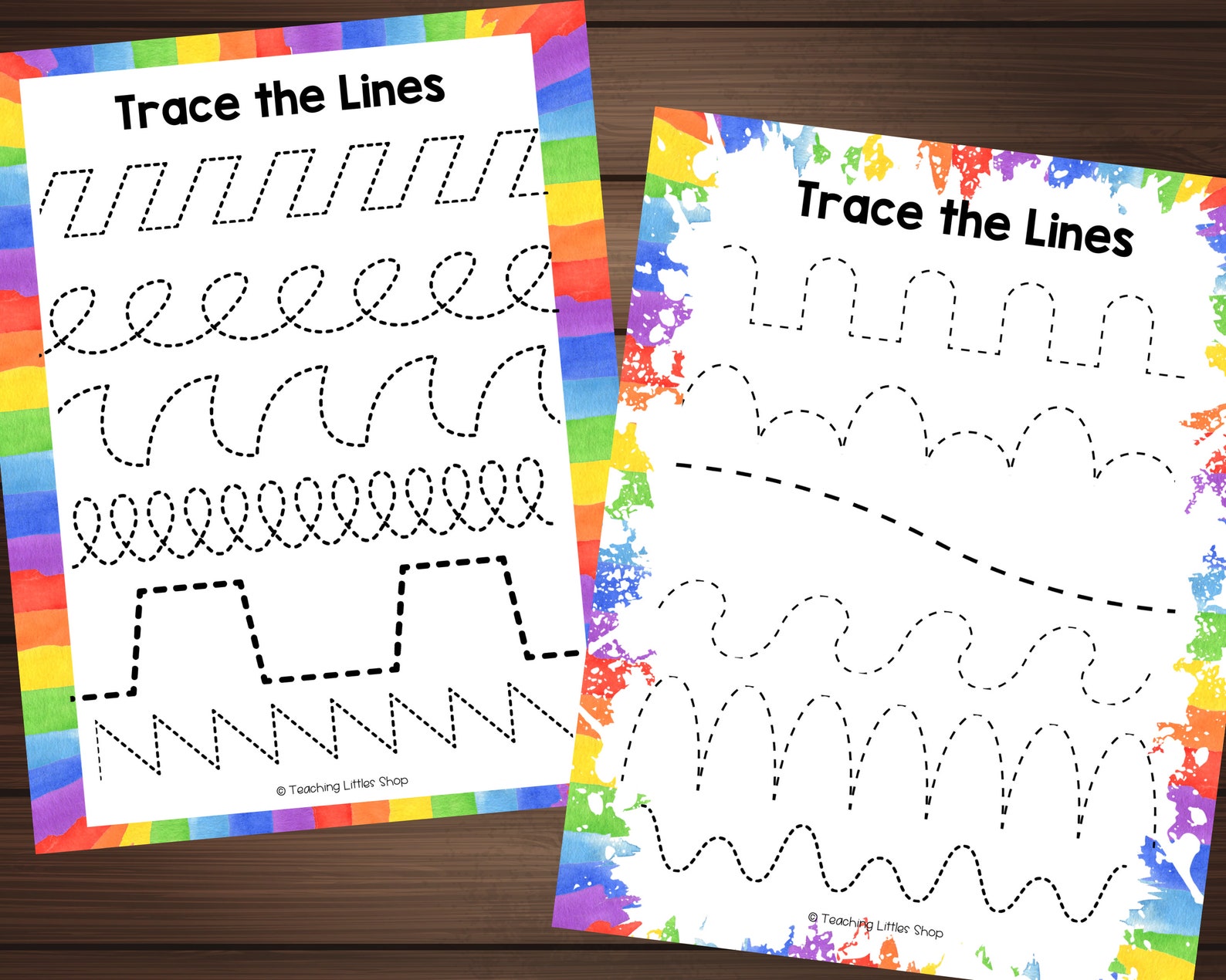 Pre Handwriting Line Tracing Worksheets Preschool Printable - Etsy