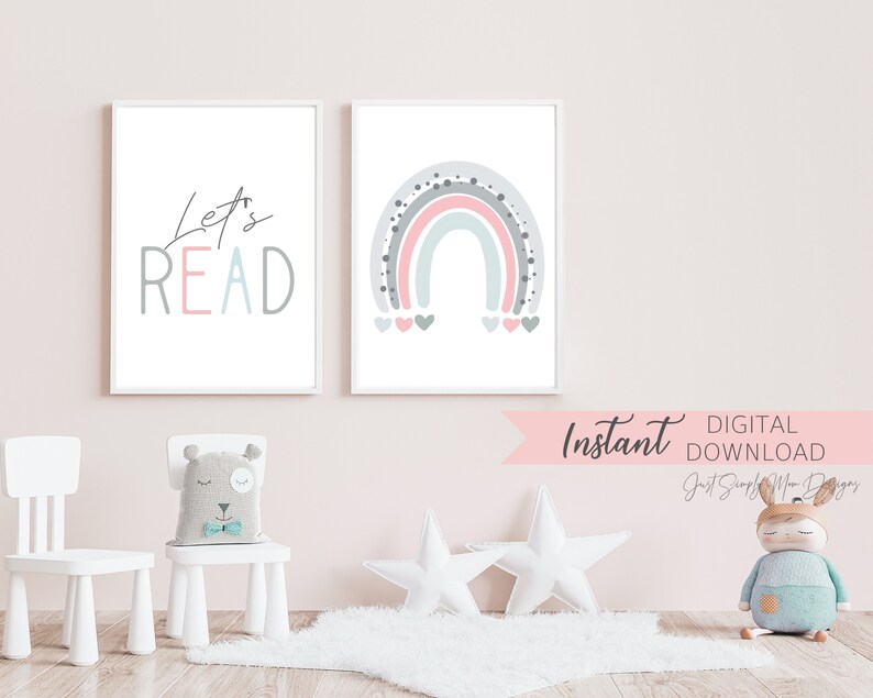 Playroom Wall Decor - Kids Room Wall Art Printable - Let's Play Let's ...