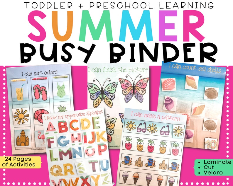 Busy Book Educational Activities Summer Toddler Preschool - Etsy