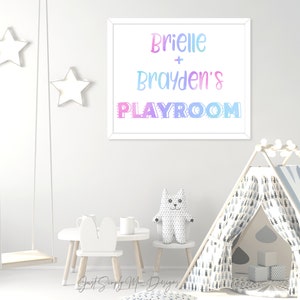 Rainbow Printable Playroom Sign Wall Decor More Colors Kids Room ...