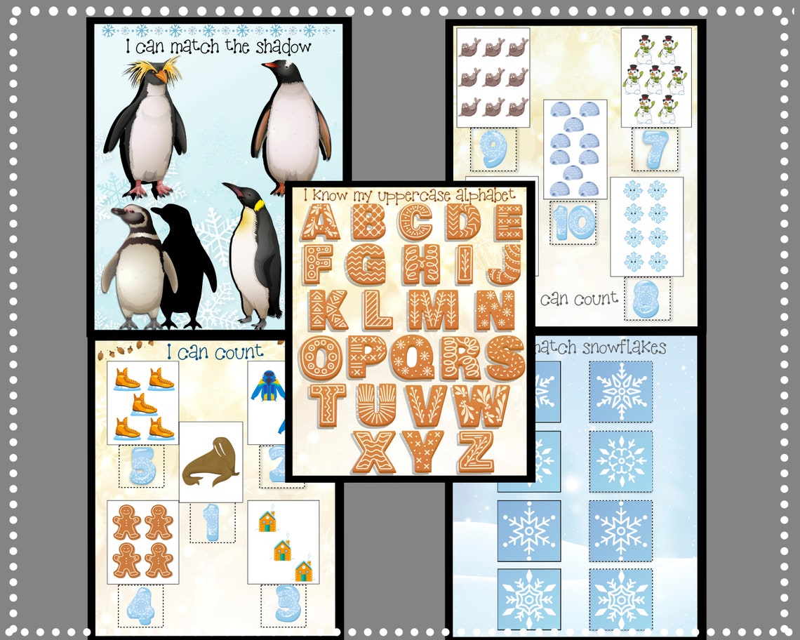 Winter Toddler Preschool Busy Binder DIY Printable Quiet - Etsy