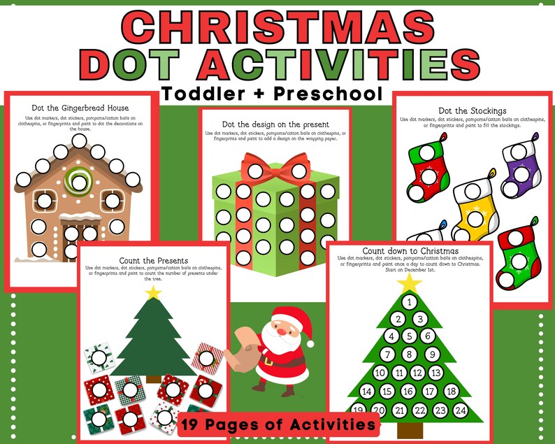 Christmas Toddler Preschool Dot Activity Printables fine - Etsy