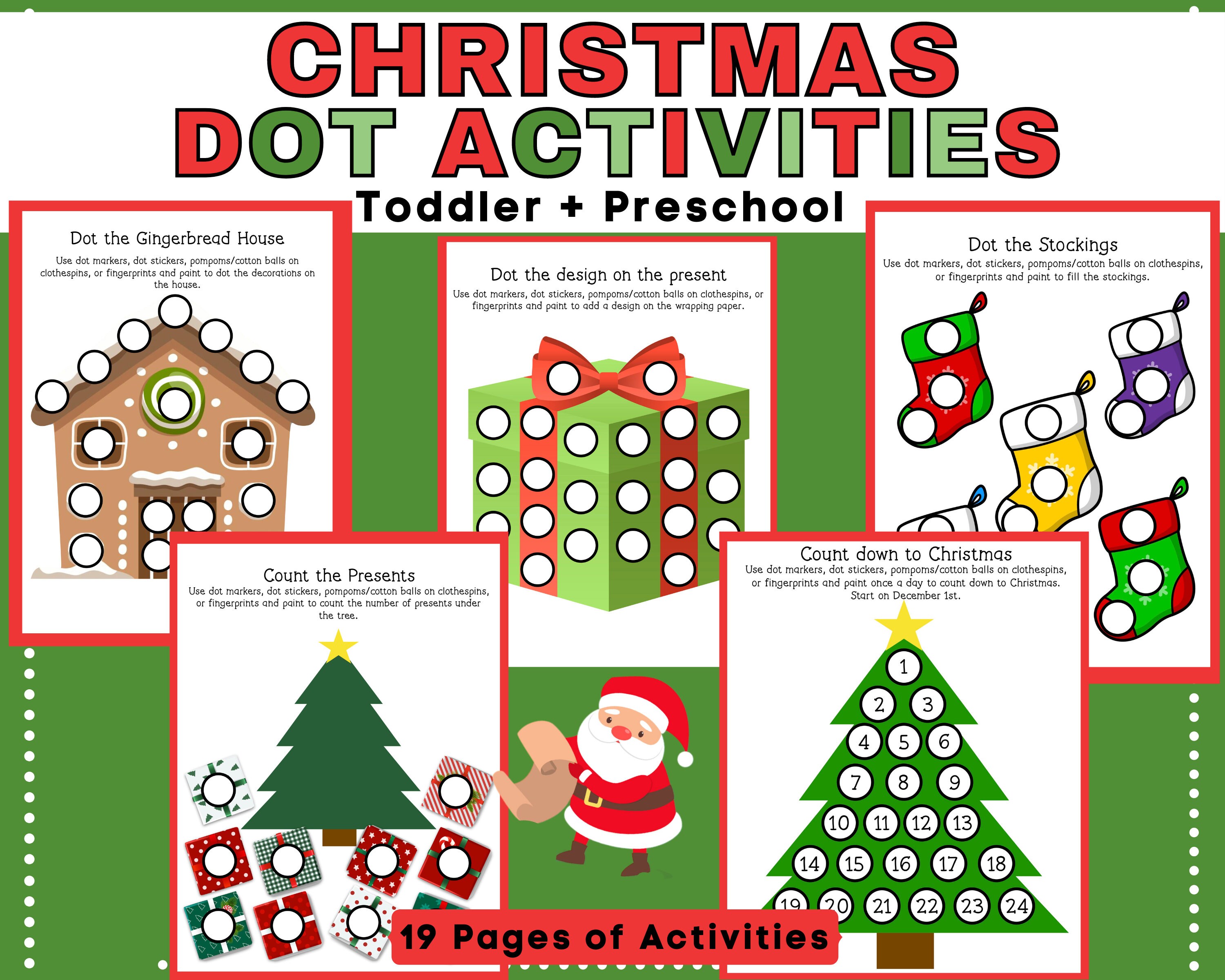 Christmas Toddler Preschool Dot Activity Printables fine - Etsy