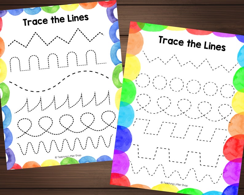 Pre Handwriting Line Tracing Worksheets Preschool Printable - Etsy