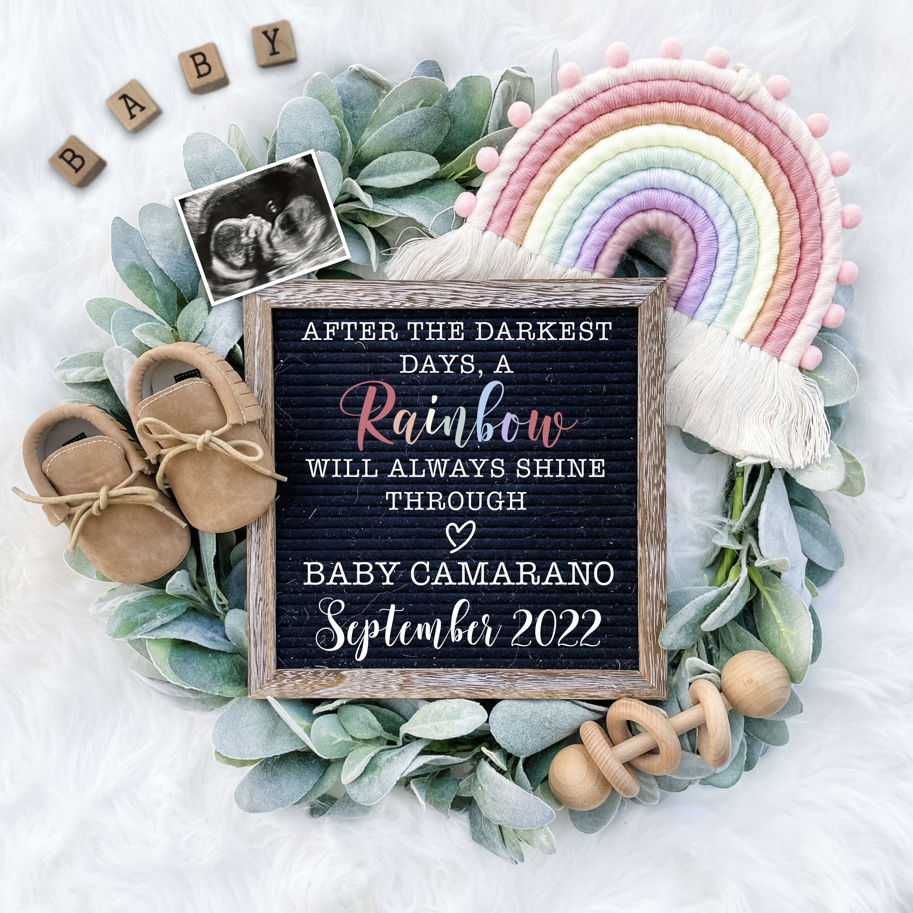 Rainbow Baby Pregnancy Announcement Digital Download for | Etsy