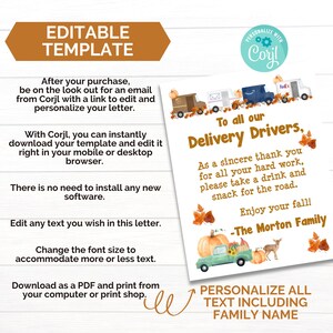 Personalized Delivery Driver Thank You Sign, Fall Halloween Delivery ...