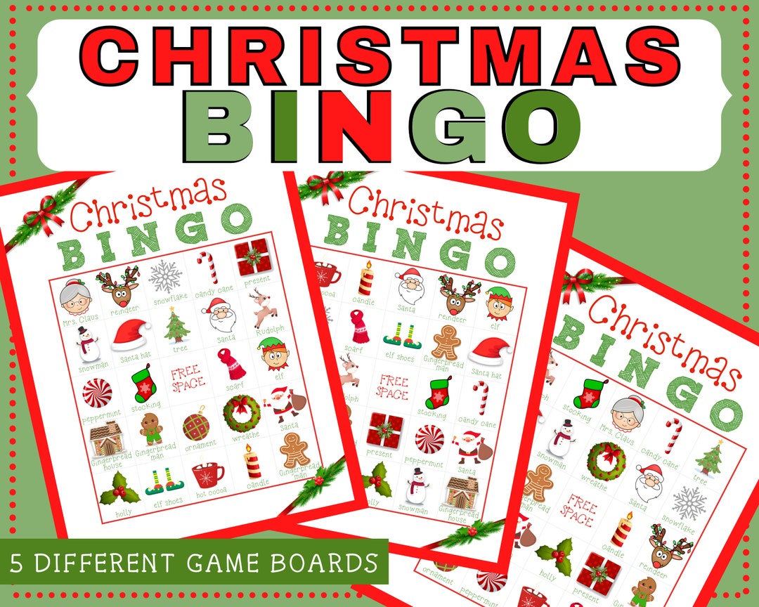 Christmas Bingo Game for Kids - Toddler, Preschool, Older Kid Friendly ...